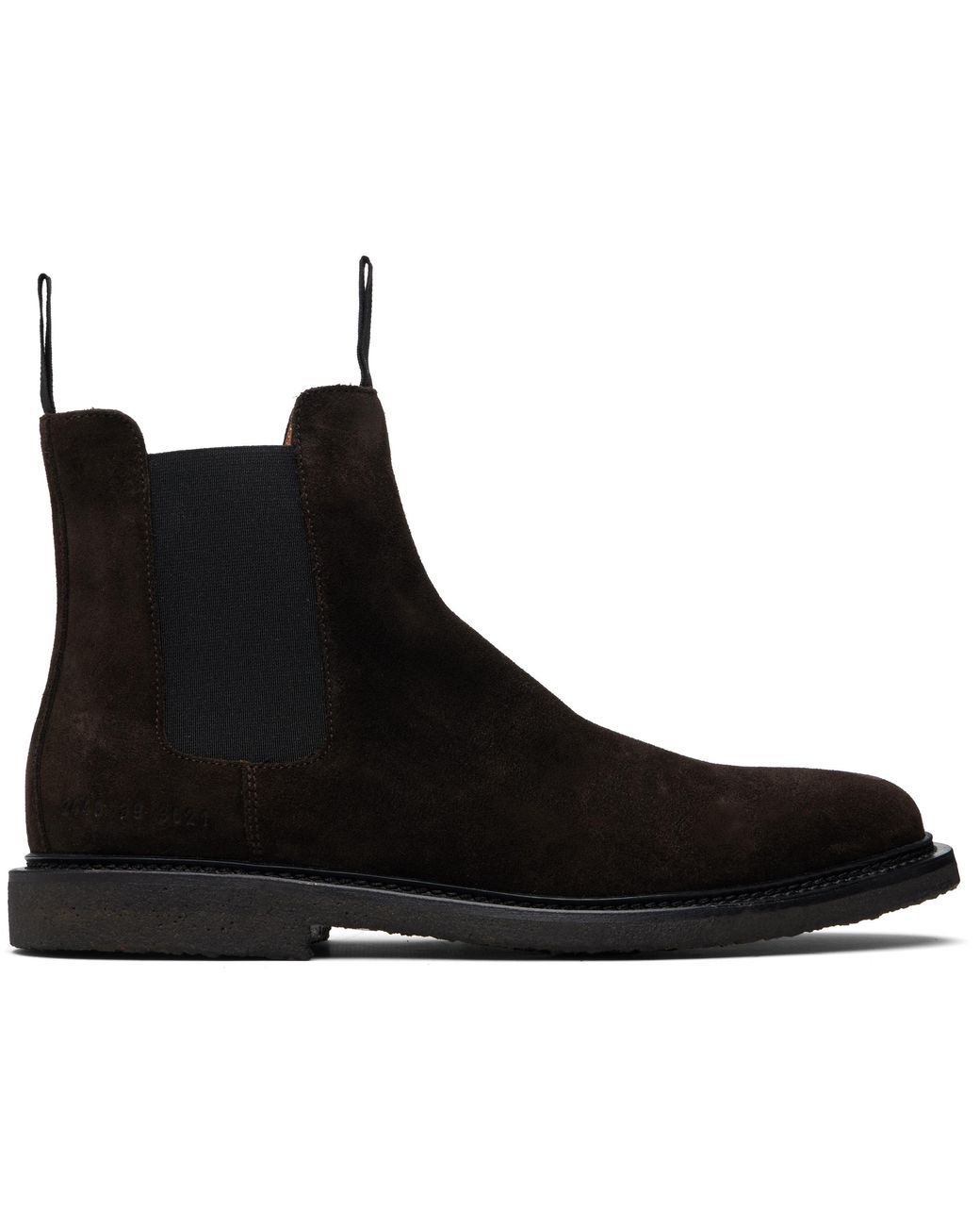 Common Projects Waxed Suede Chelsea Boots in Black for Men | Lyst