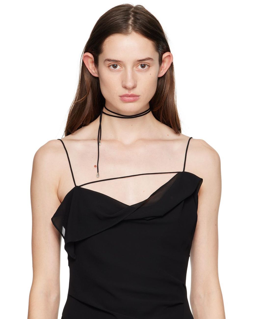 Black shoelace choker store