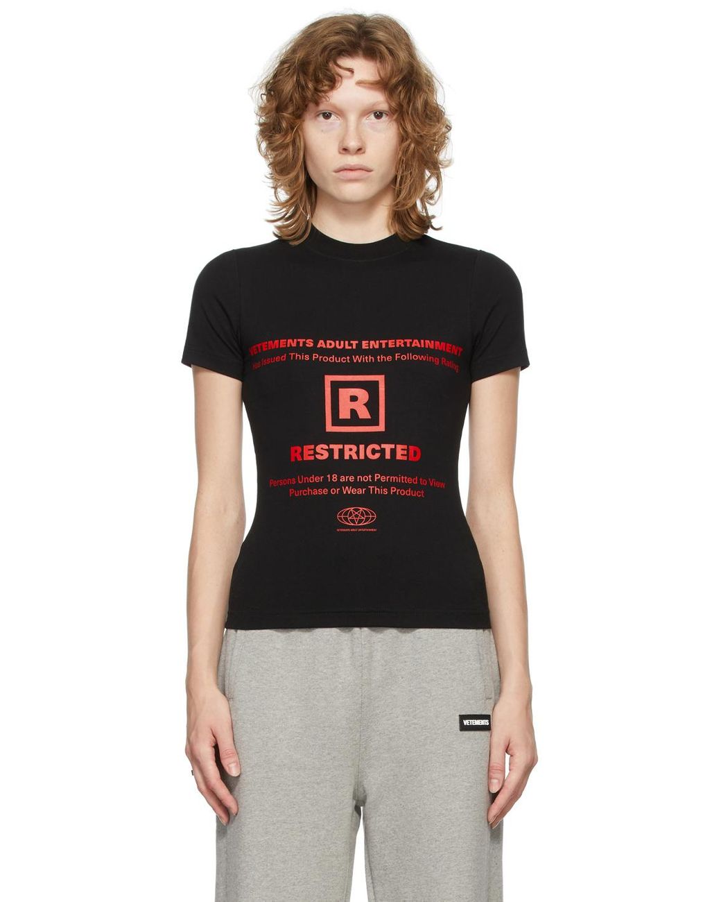 Vetements Cotton 'restricted' T-shirt in Black | Lyst