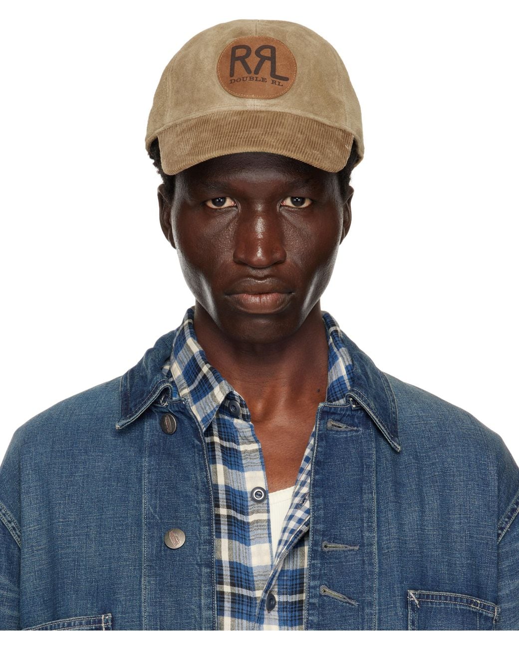 RRL Ranch Logo Suede Ball Cap in Blue for Men | Lyst UK