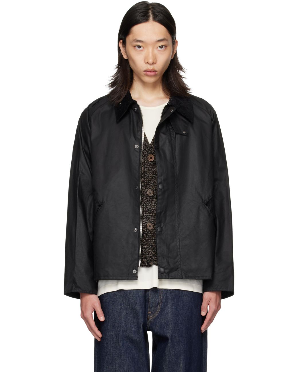 Barbour Transport Waxed Jacket in Black for Men | Lyst UK