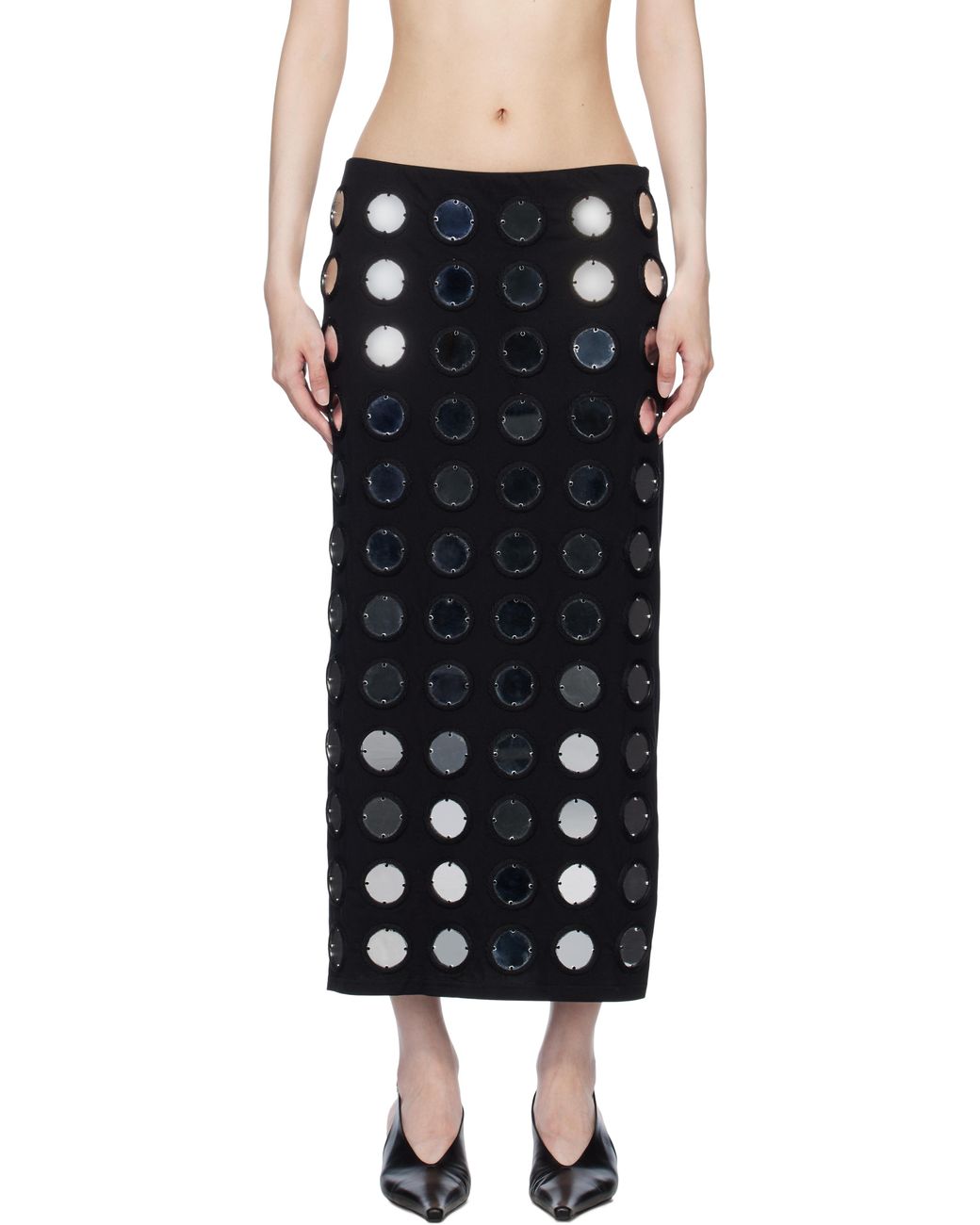 Conner Ives 'The Reconstituted Mirror Disc Embroidery' Midi Skirt in ...