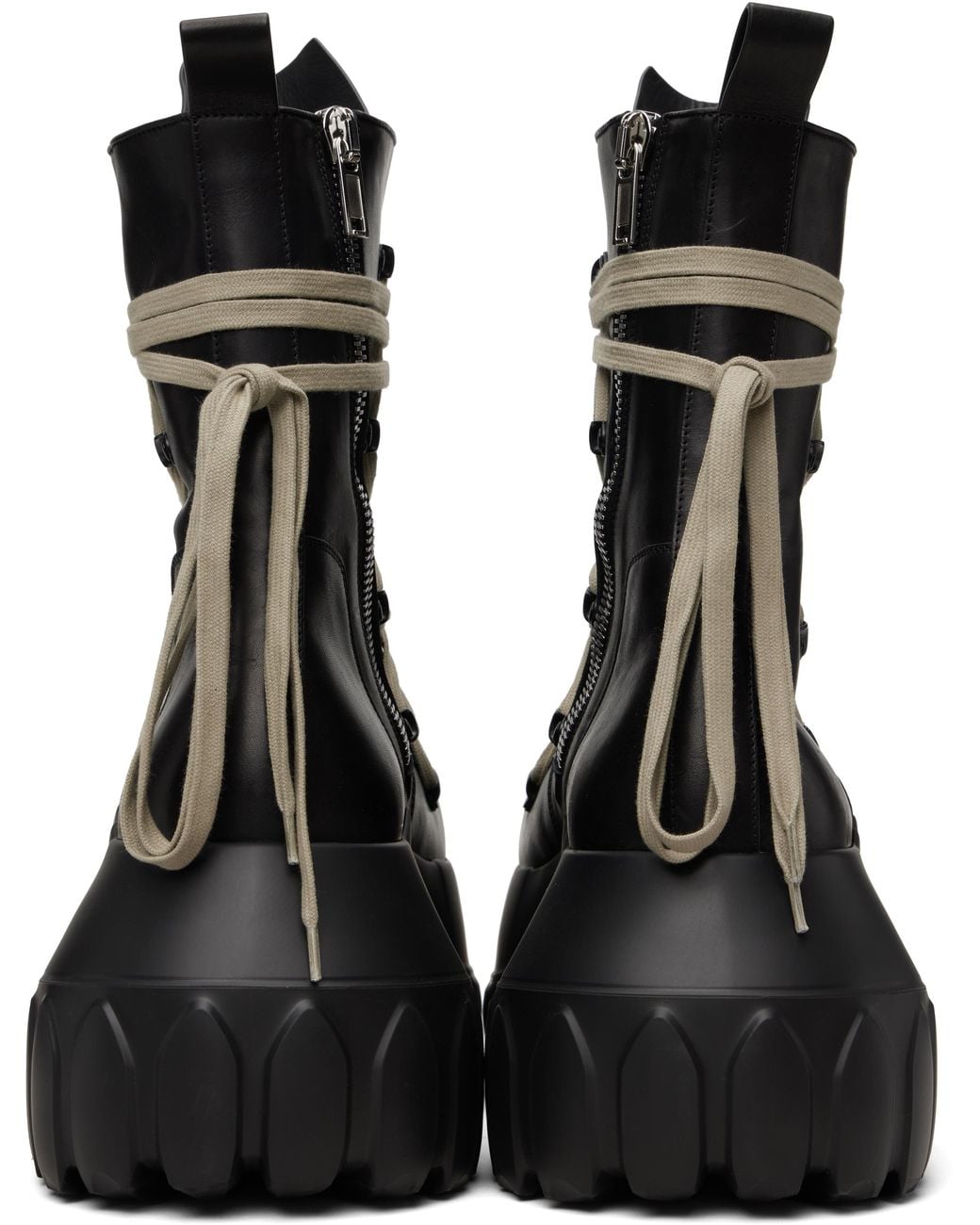 Rick Owens Temple Megalaced Mega Tractor Boots in Black for Men | Lyst UK