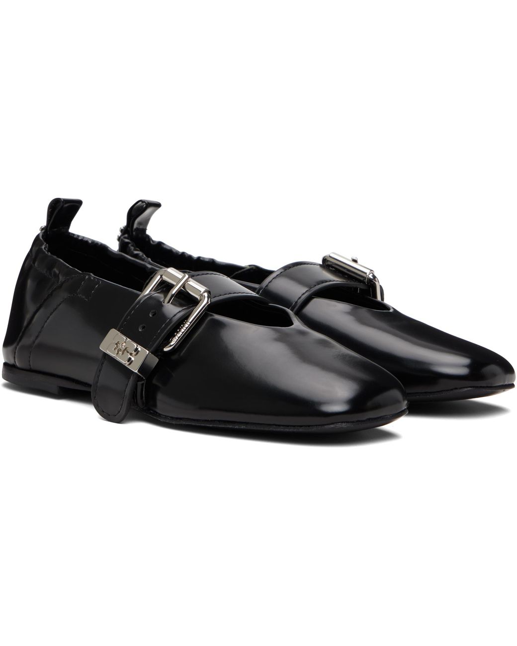 Ganni Sue Ballerina Flats in Black | Lyst