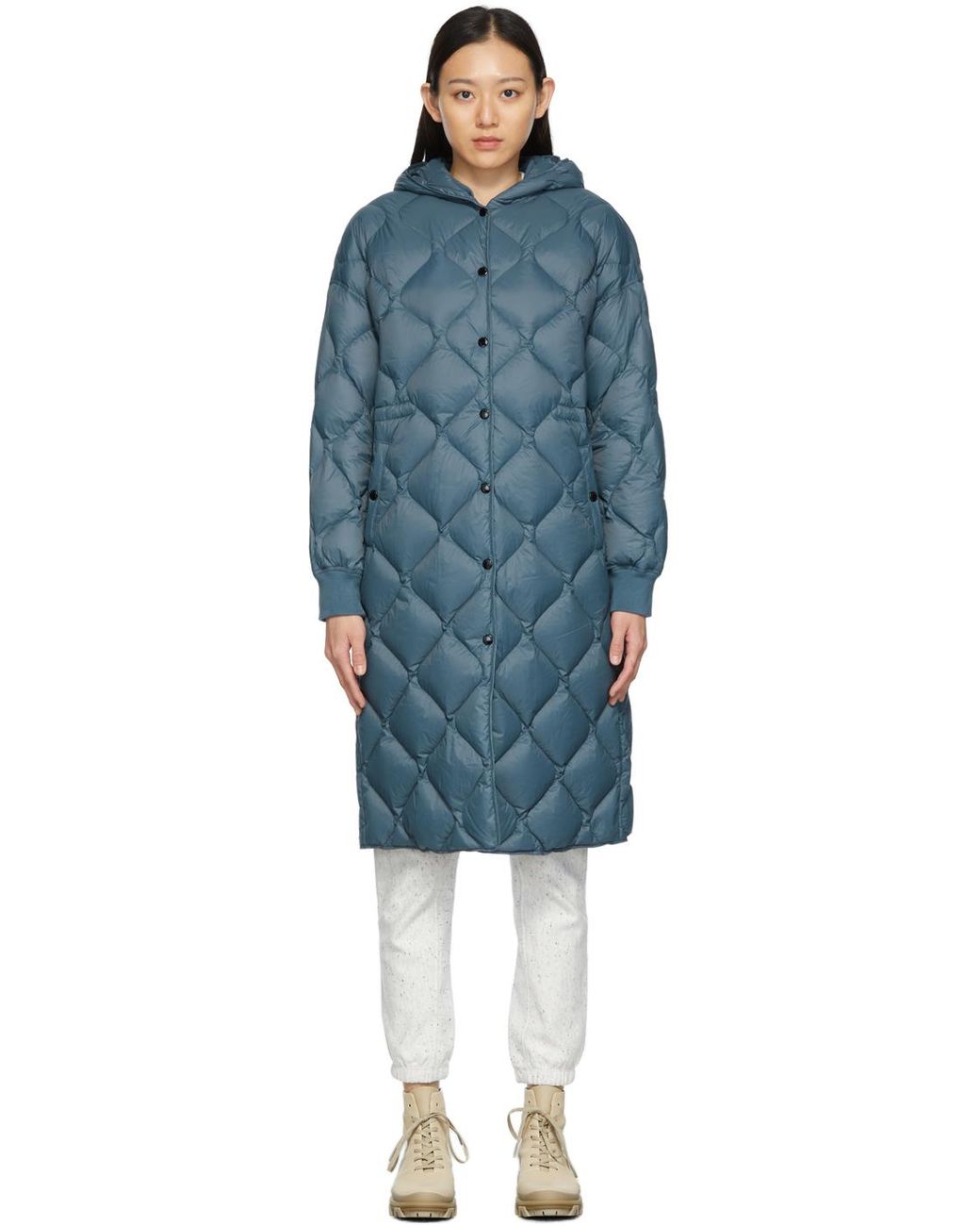 Rag & Bone Rudy Long Nylon Puffer Classic Fit Coat in Grey | Lyst Australia