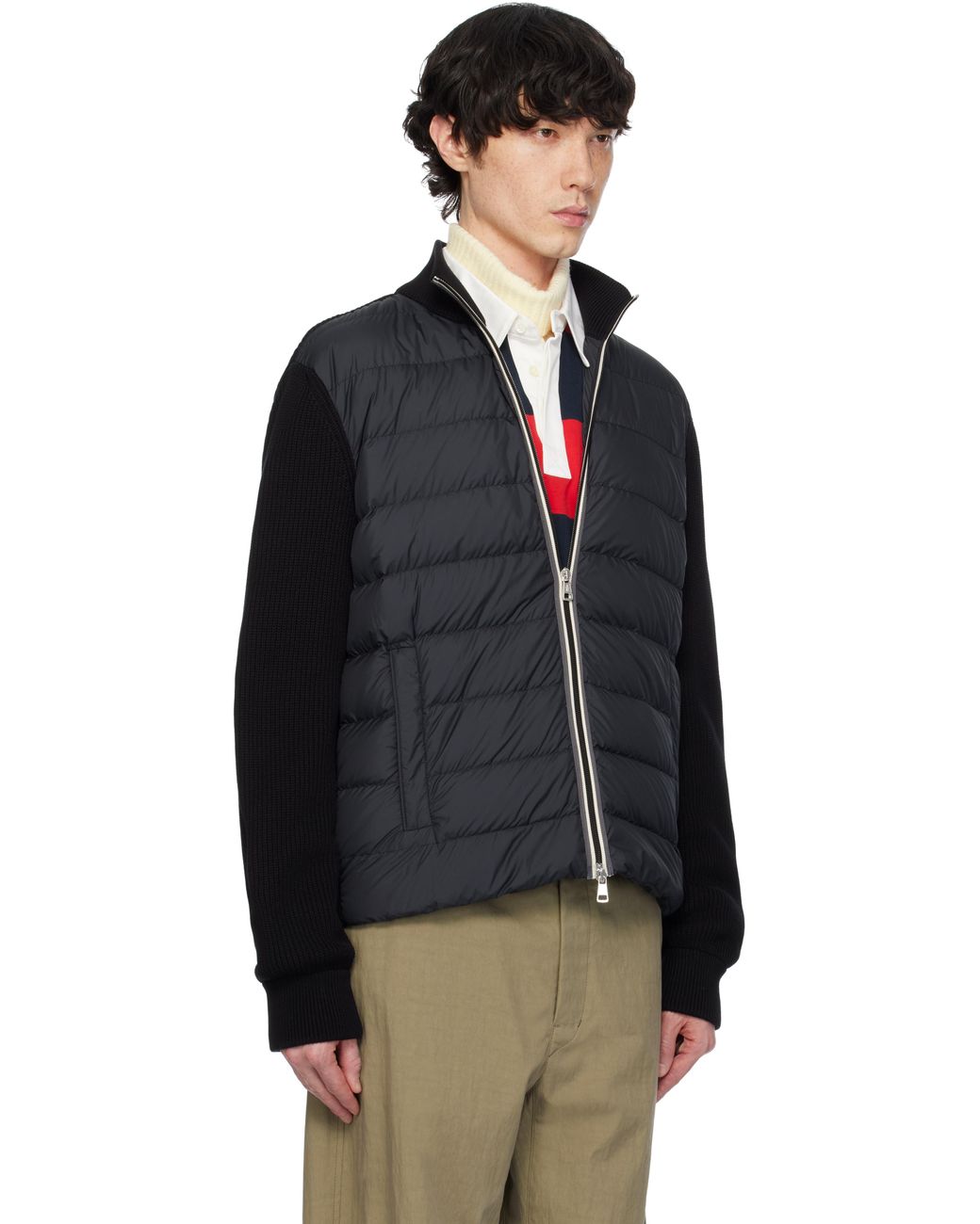 Moncler Padded Cotton Zip-Up Down Jacket in Black for Men | Lyst