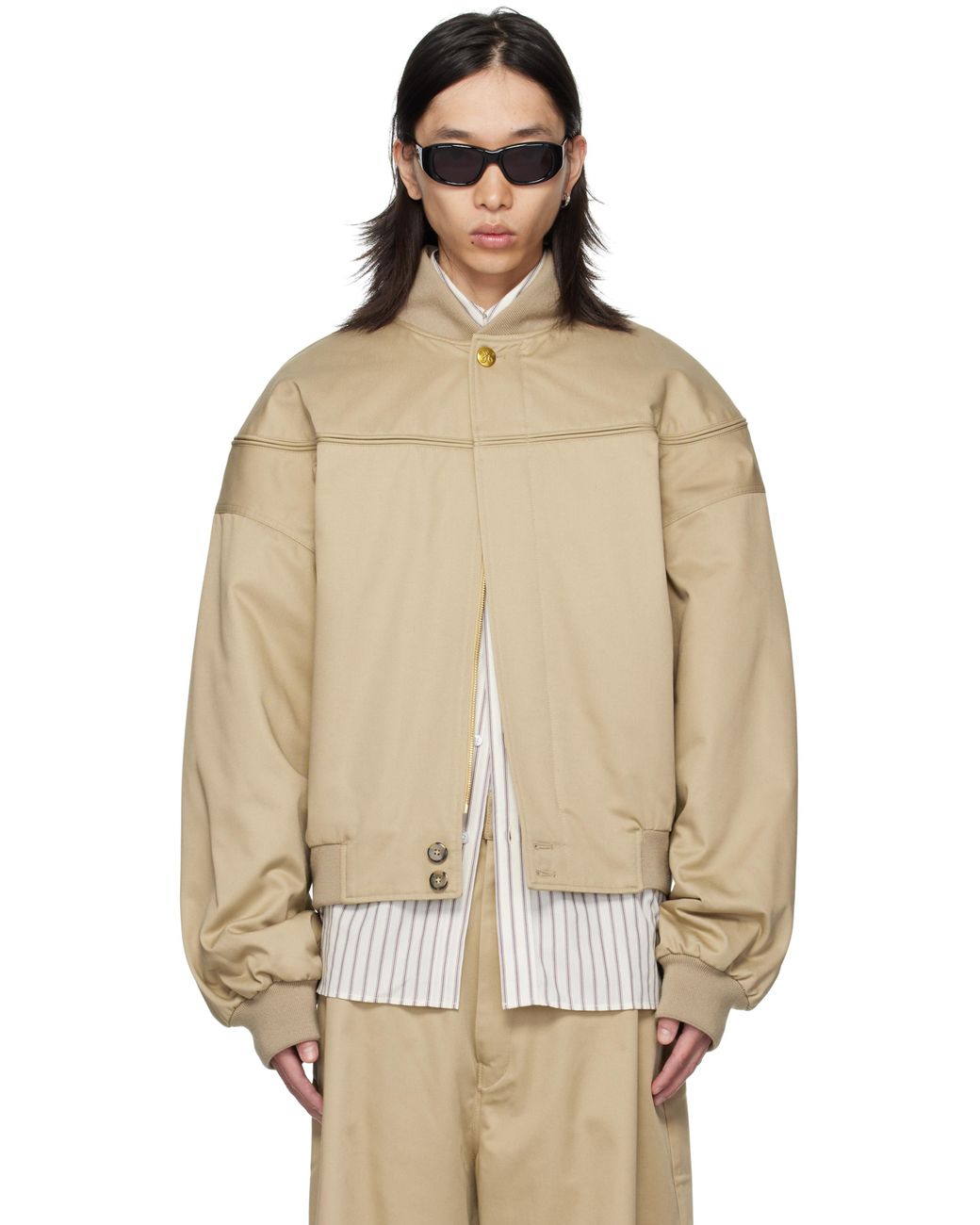Willy Chavarria Gas Station Bomber Jacket in Natural for Men | Lyst