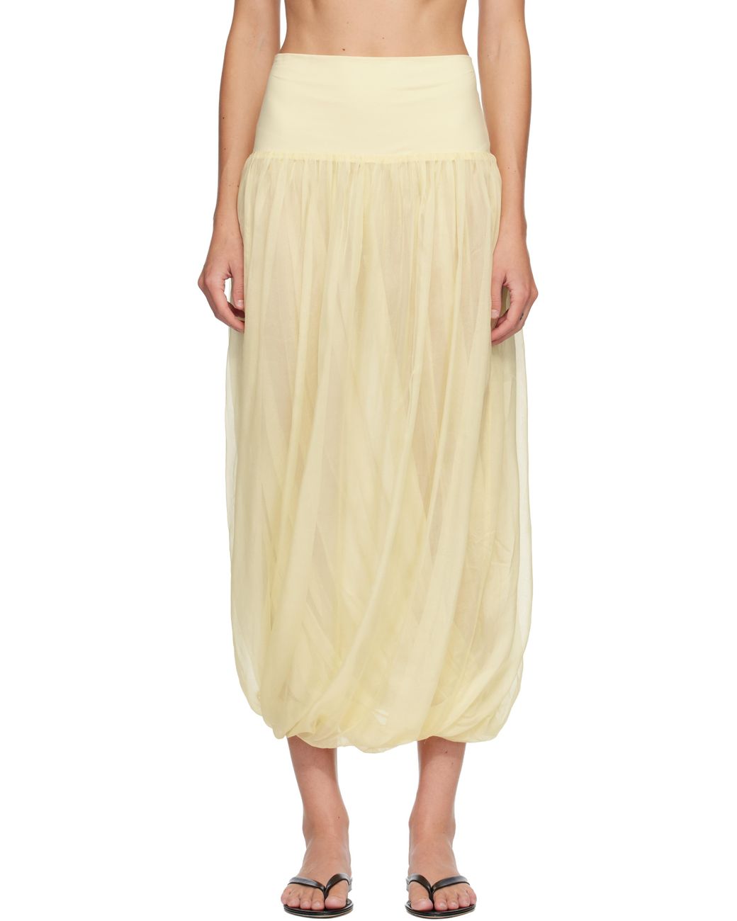 Belle Anna Meadow Midi Skirt in Natural | Lyst UK