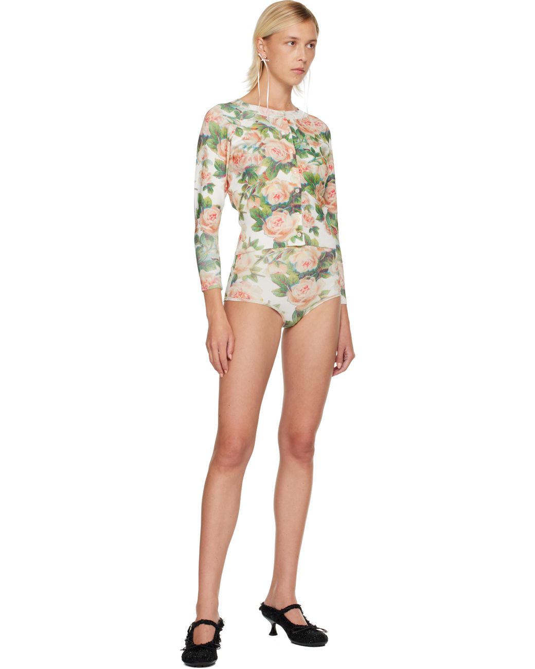 Simone Rocha Floral Knit Briefs in Black | Lyst
