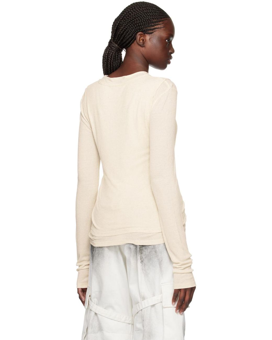 Acne Studios Off-white Layered Long Sleeve T-shirt | Lyst Acne Studios Off-white Layered Long Sleeve T-shirt | Lyst