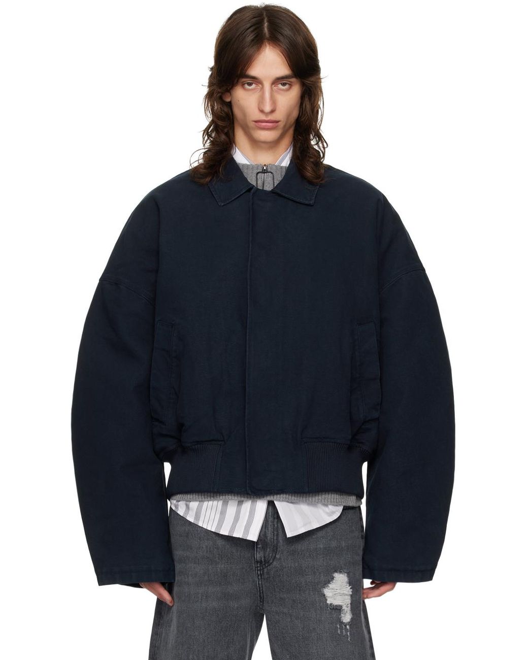 JW Anderson Dropped Shoulders Jacket in Blue for Men | Lyst
