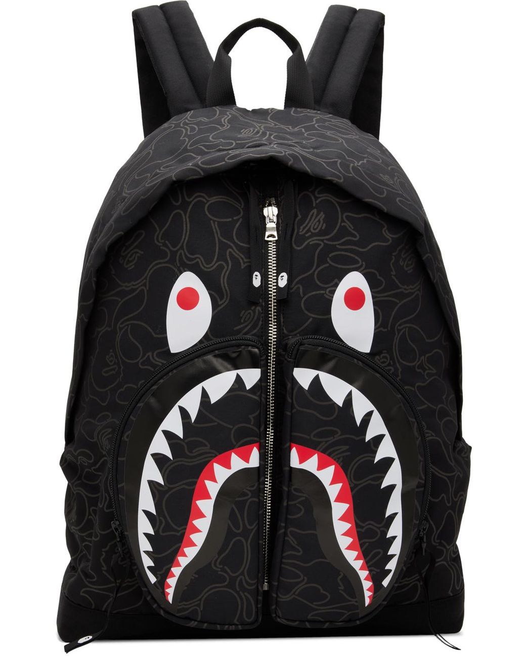 A Bathing Ape Neon Camo Shark Backpack in Black for Men | Lyst