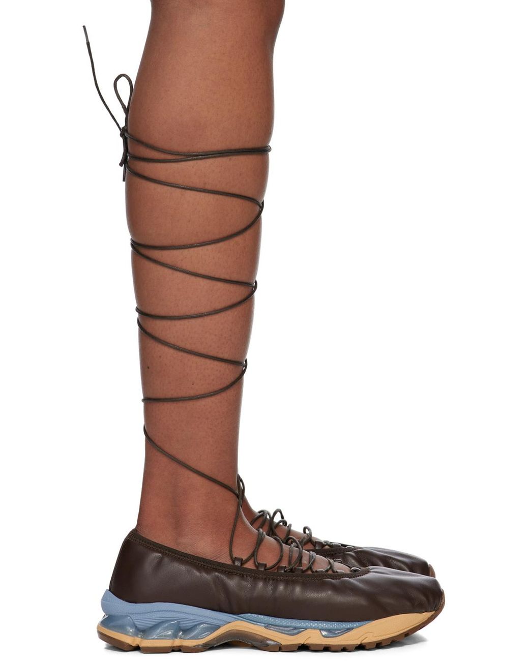 Kiko Kostadinov Brown Ballet Hybrid Ballerina Flats | Lyst UK