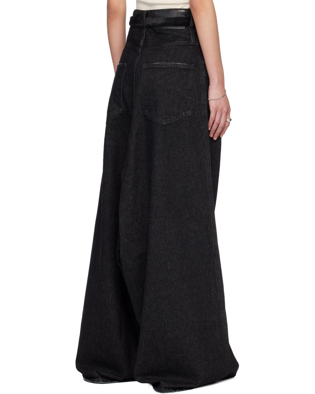 Lu'u Dan Drop Crotch Denim Jeans in Black | Lyst UK
