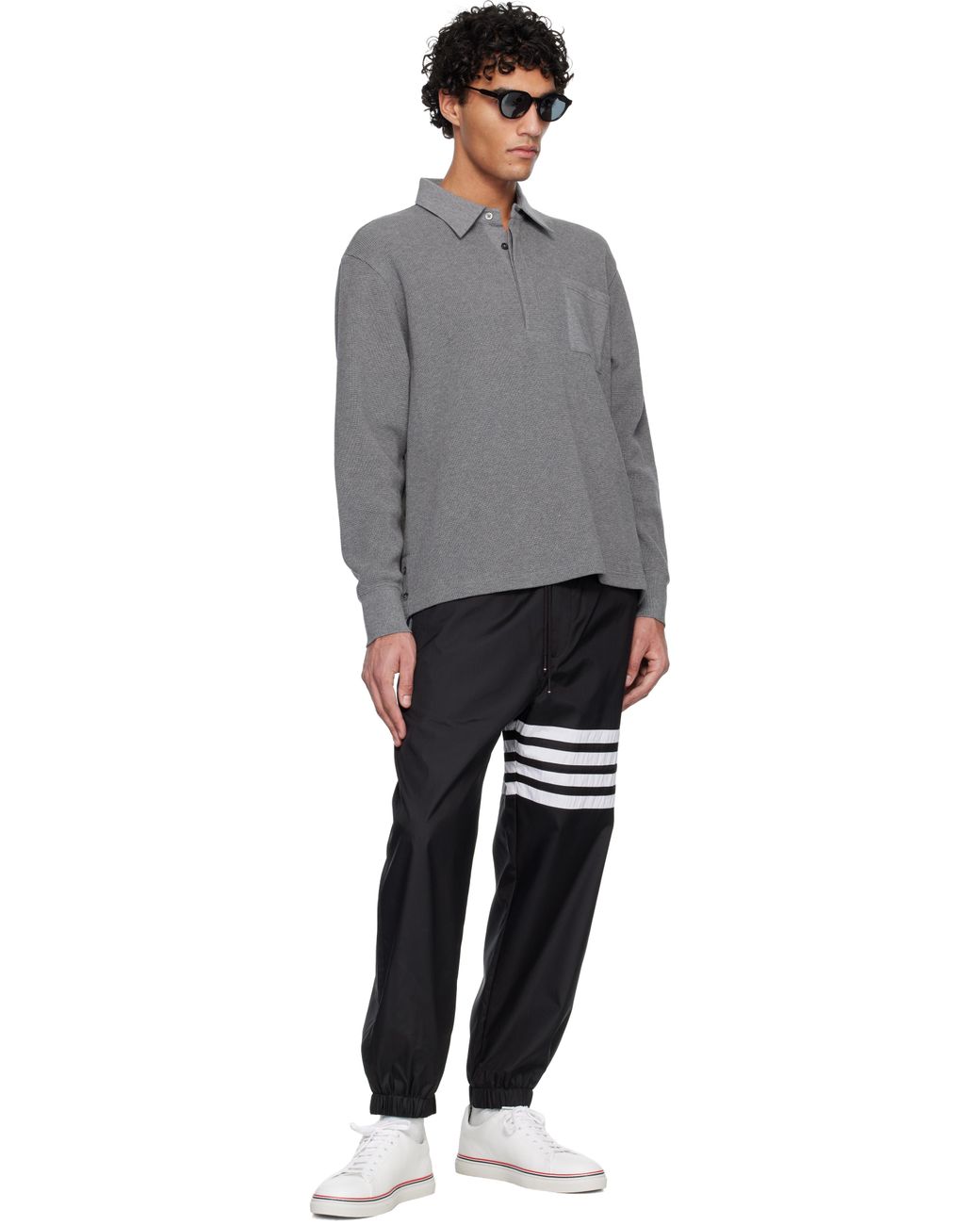 Thom Browne Shiny Ripstop 4-Bar Track Pants in Black for Men | Lyst UK