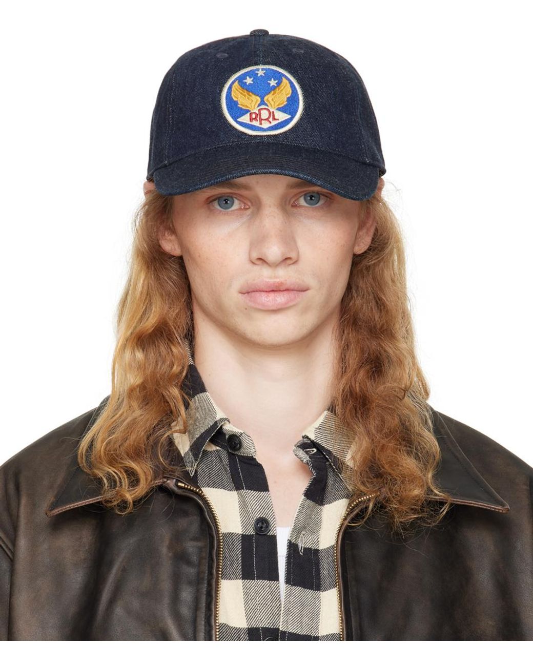 RRL Winged-Logo Denim Ball Cap in Blue for Men | Lyst