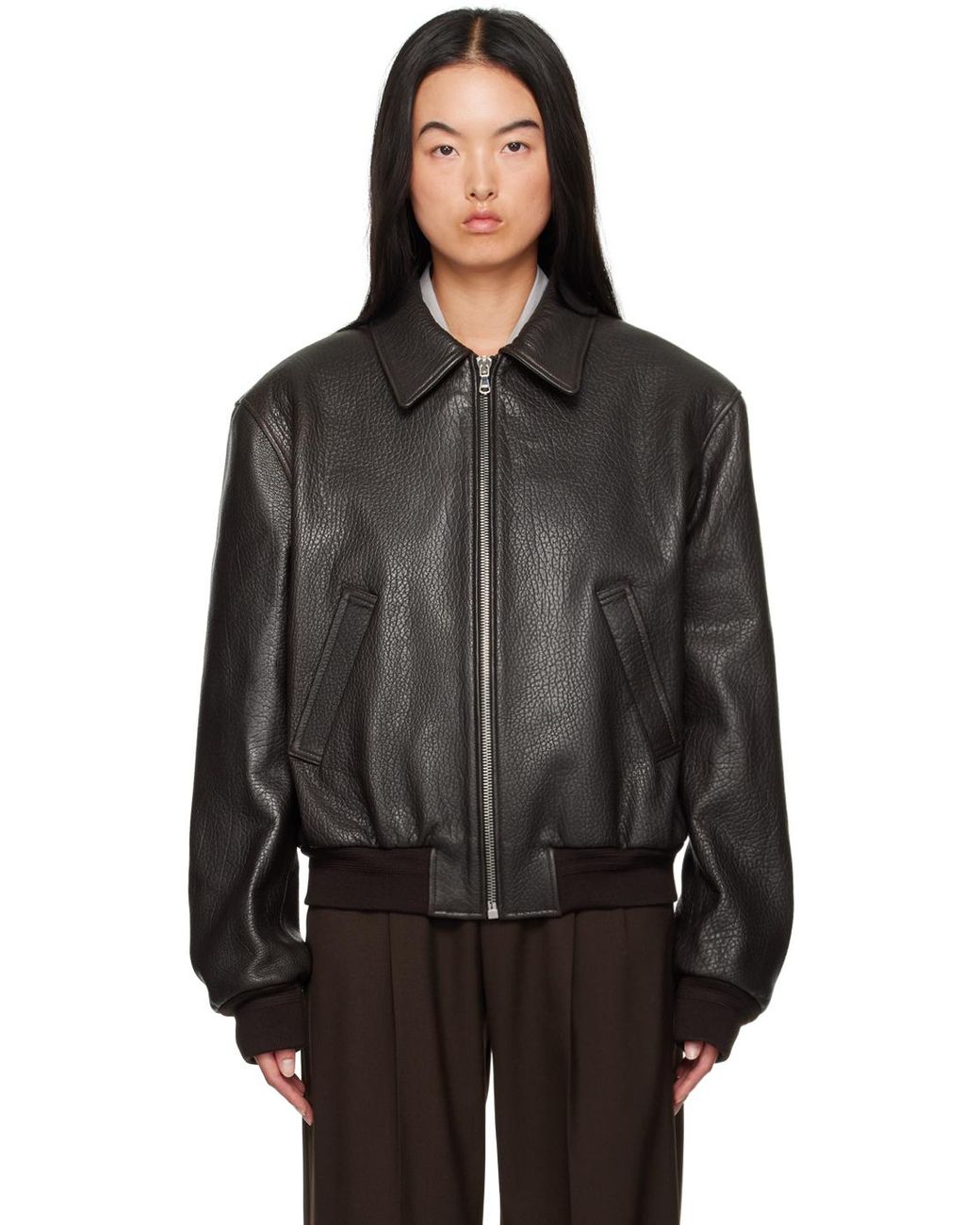 RECTO. Ben Shrunken Leather Jacket in Black | Lyst UK