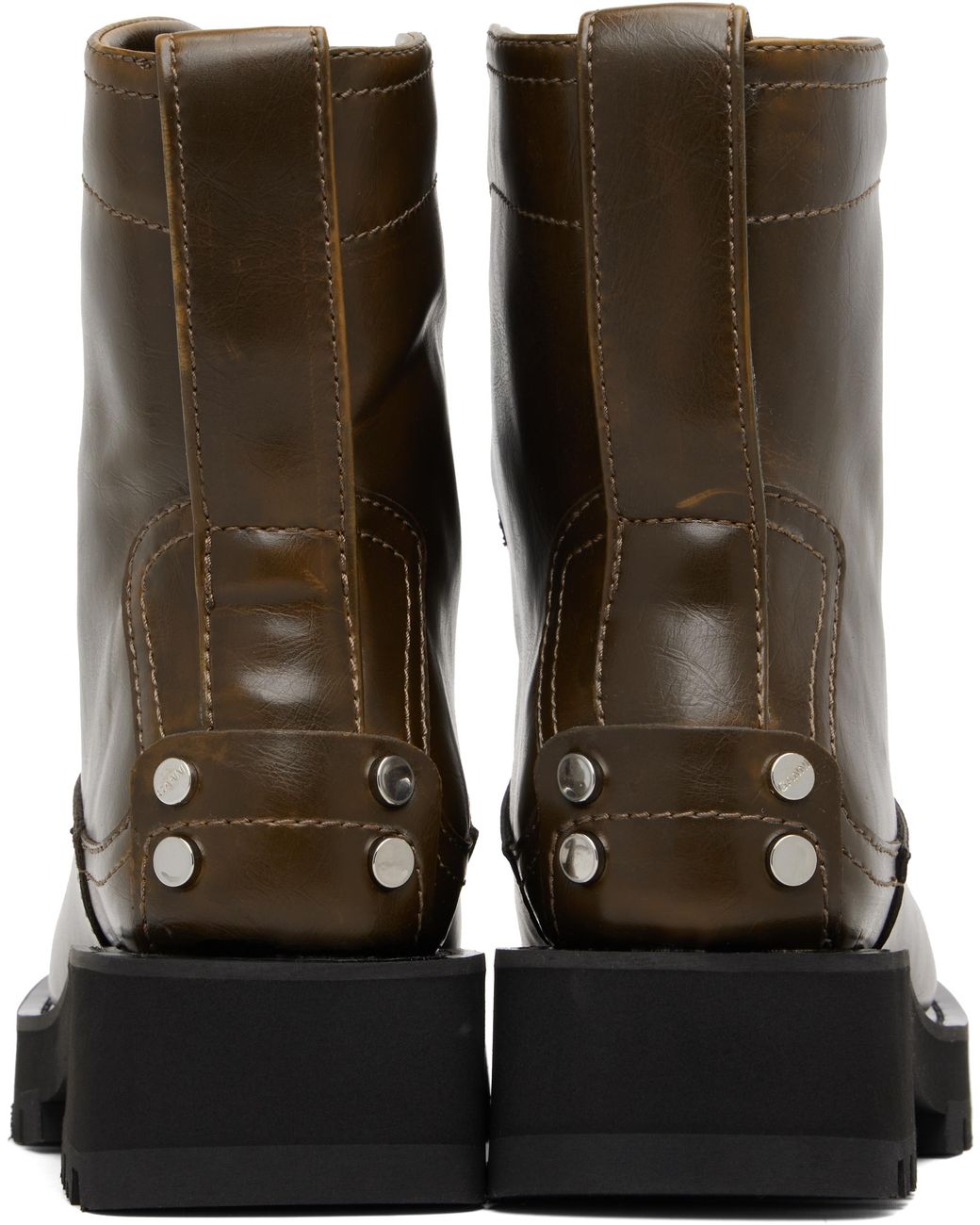 Ganni Khaki Low Oleatex Boots in Green | Lyst UK