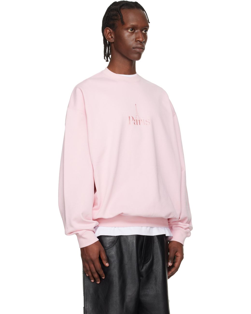 Vetements 'Paris' Embroidered Sweatshirt in Pink for Men | Lyst UK