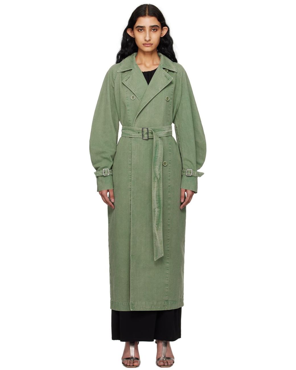 Max Mara Corfu Trench Coat in Green | Lyst