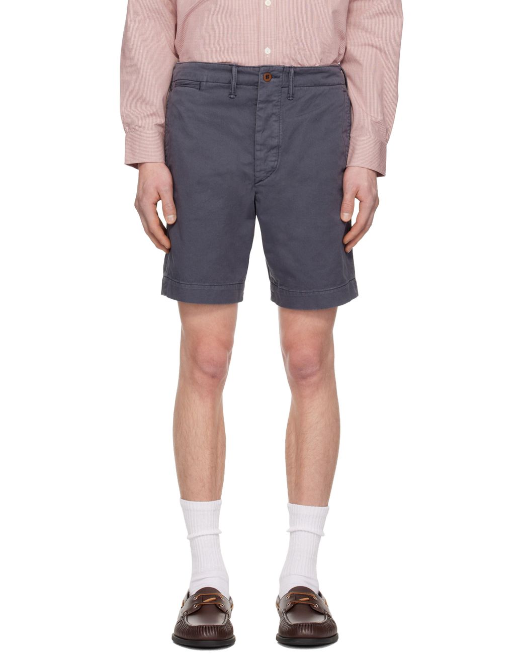RRL Garment-Dyed Chino Officer's Shorts in Blue for Men | Lyst