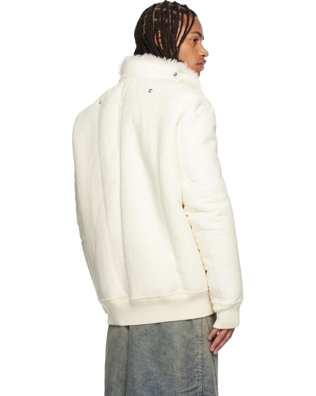 Rick Owens Off- Concordians Hollywood Flight Shearling Jacket in White ...