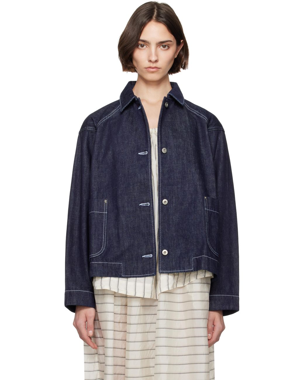 Casey Casey Drays Travail Denim Jacket in Blue | Lyst