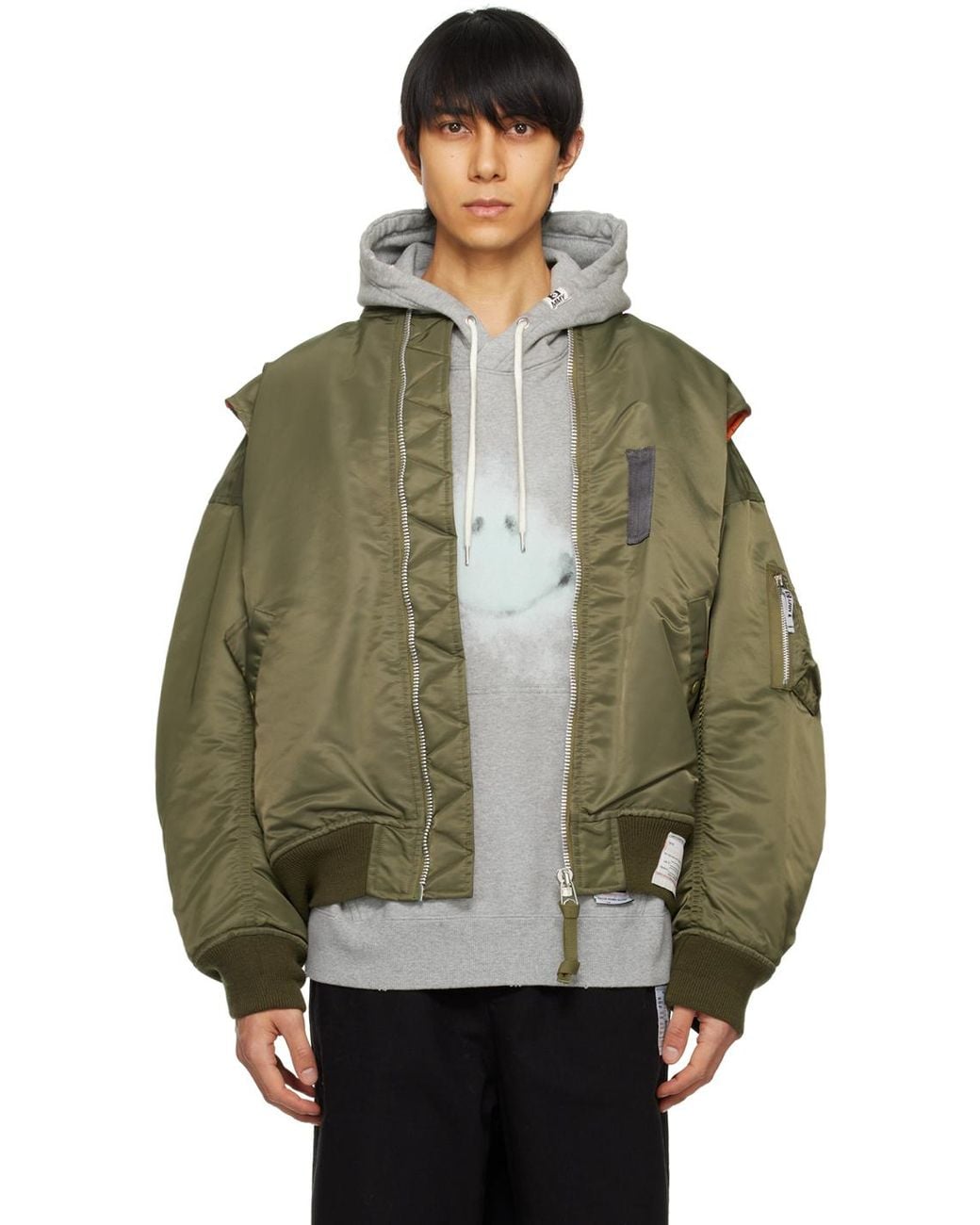 Maison Mihara Yasuhiro Double Armhole Bomber Jacket in Green for Men | Lyst
