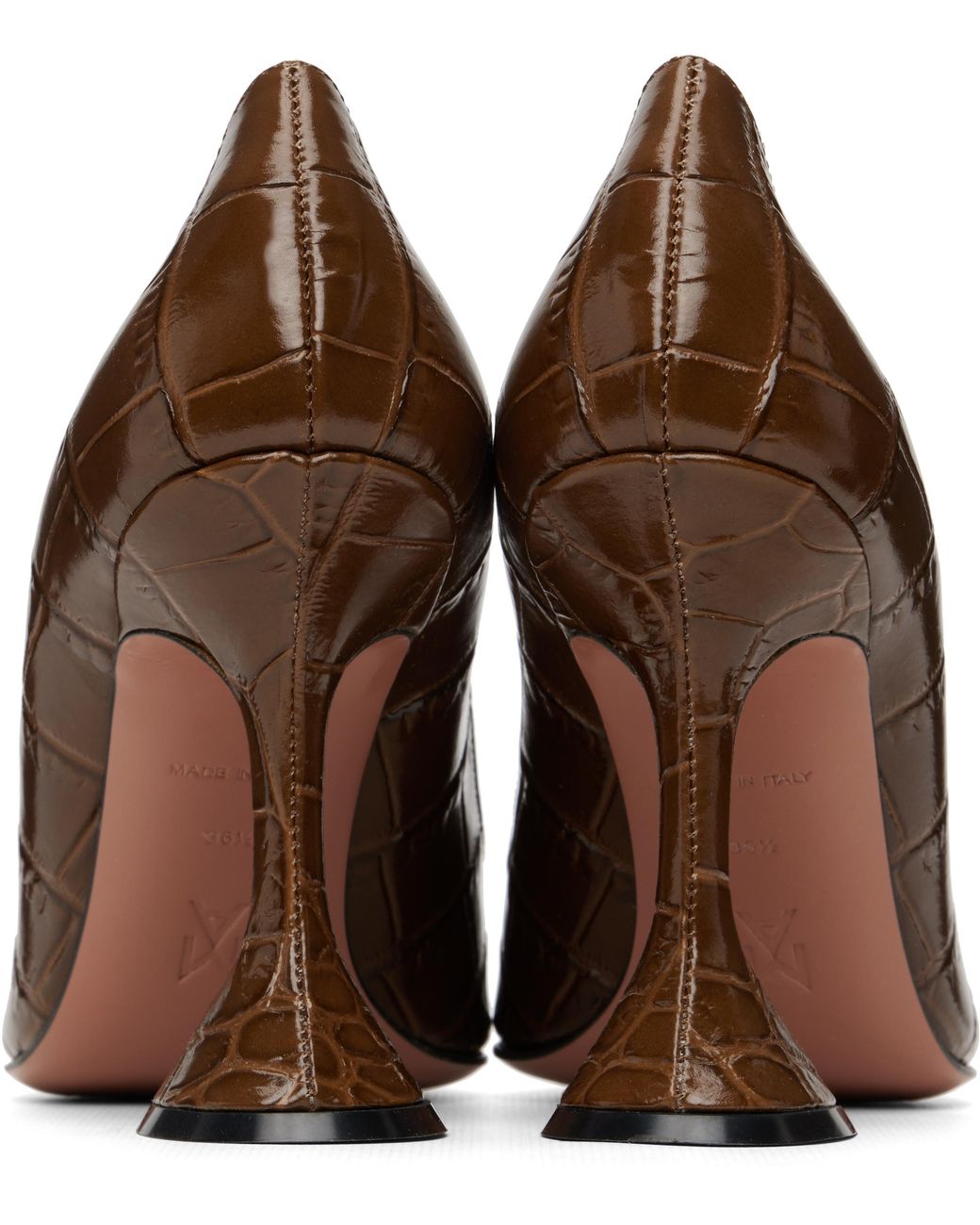AMINA MUADDI Ami Pump 95 Heels in Brown | Lyst UK