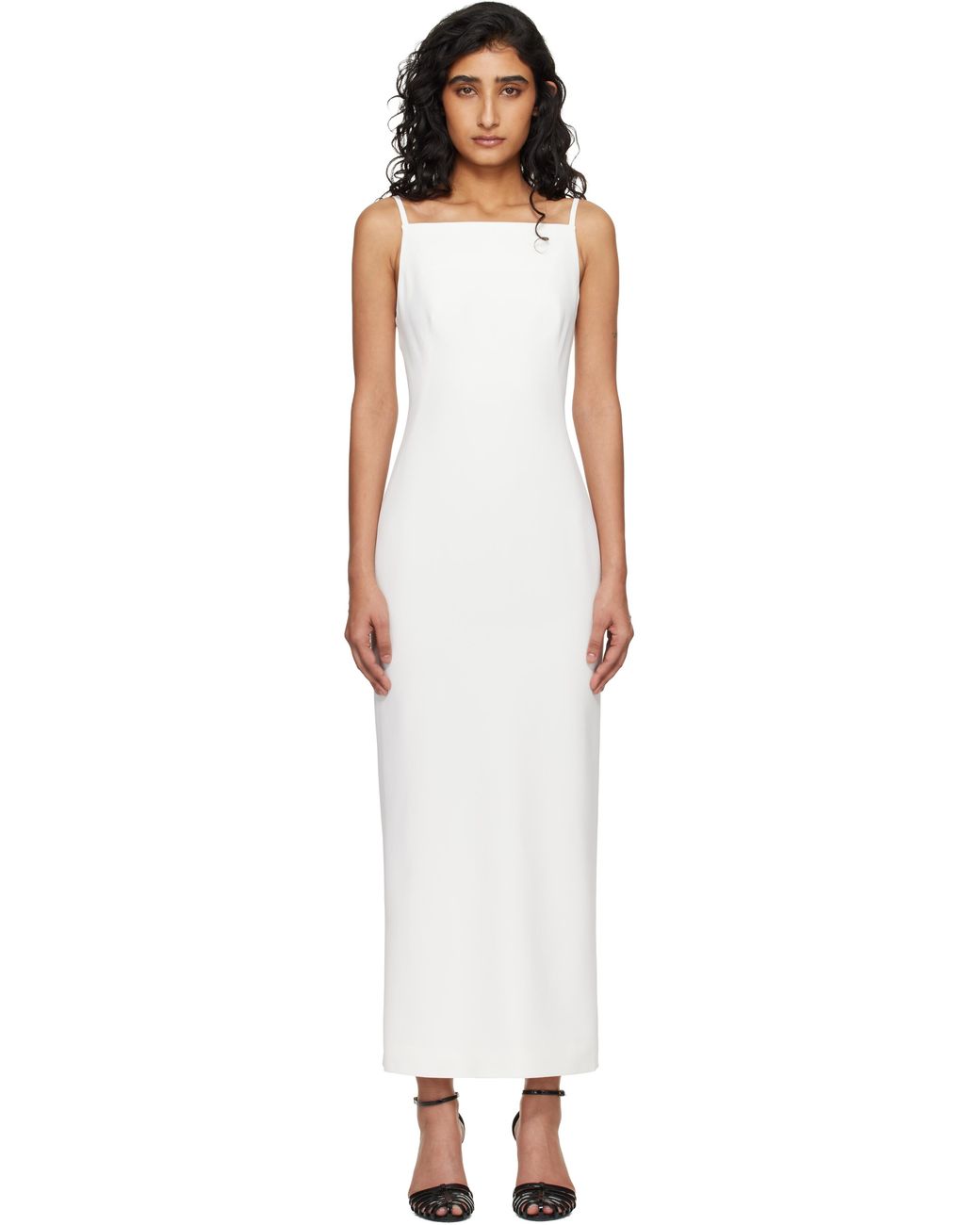 Givenchy Off- Sliced Cady Maxi Dress in Black | Lyst