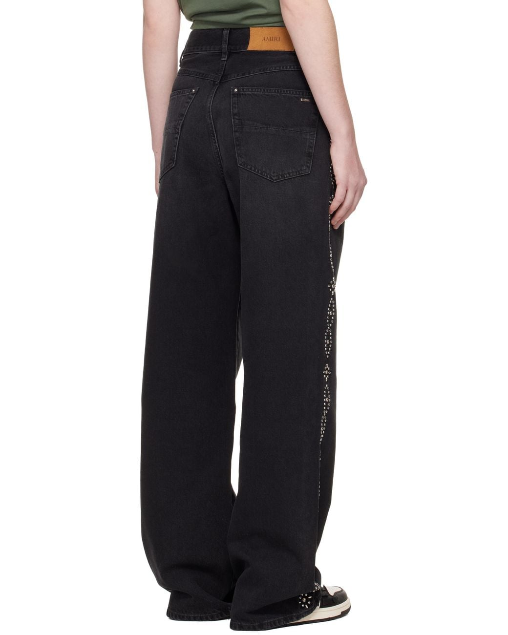 Amiri Stud baggy Jeans in Black | Lyst UK