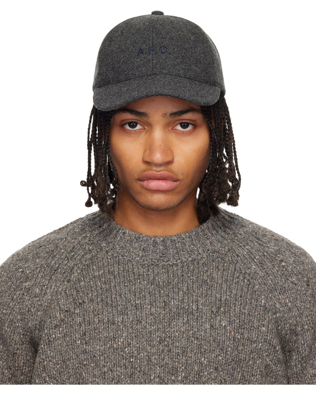 A.P.C. Charlie Baseball Cap in Grey for Men | Lyst UK