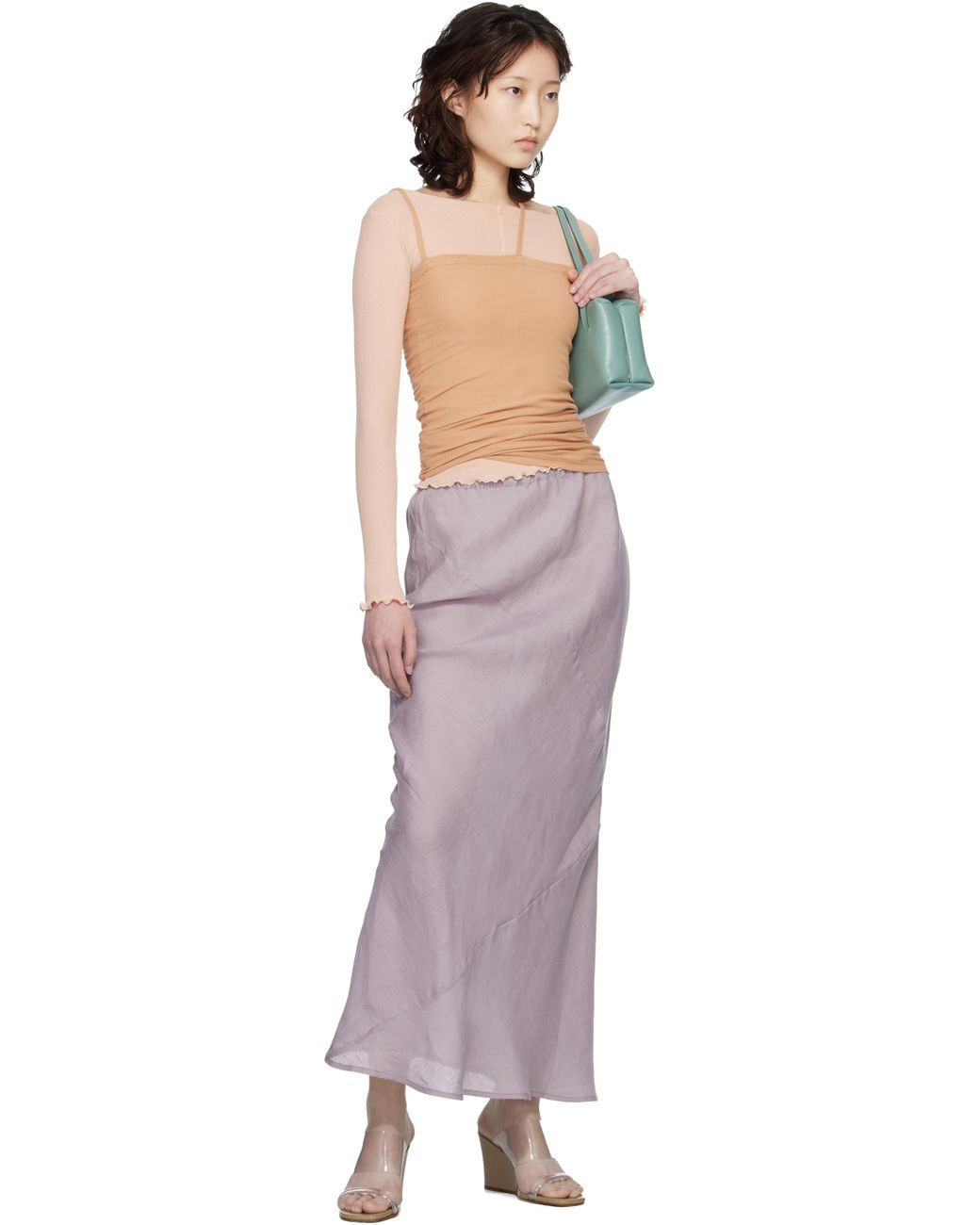Baserange Fine Linen Larva Maxi Skirt in Purple | Lyst UK