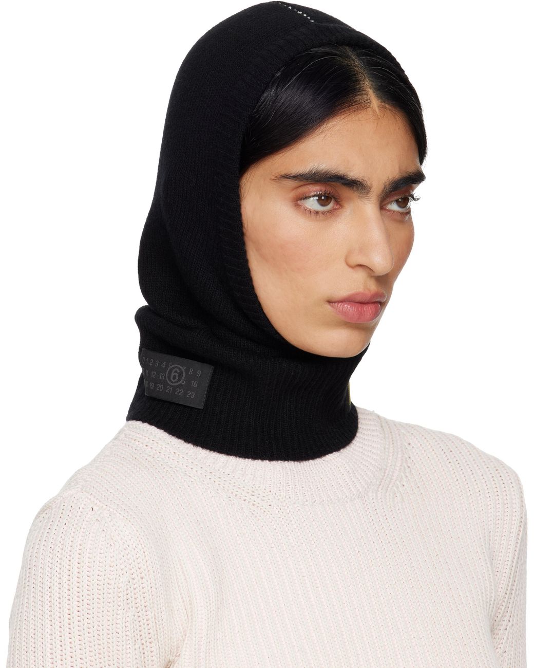 MM6 by Maison Margiela Access Labels Story Gauge 7 Balaclava in Black ...