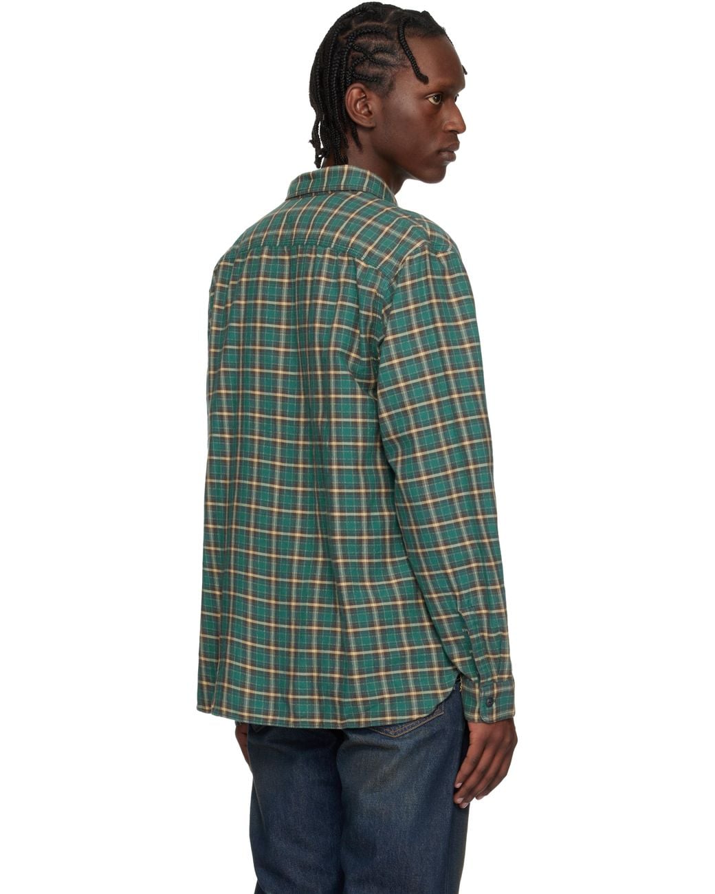 RRL Flannel Shirt in Green for Men | Lyst