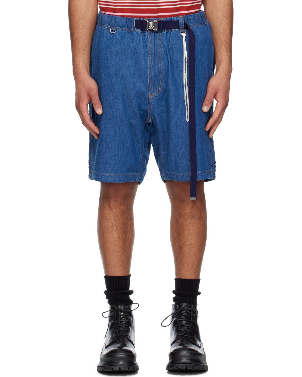 MASTERMIND WORLD Belted Easy Denim Shorts in Blue for Men | Lyst