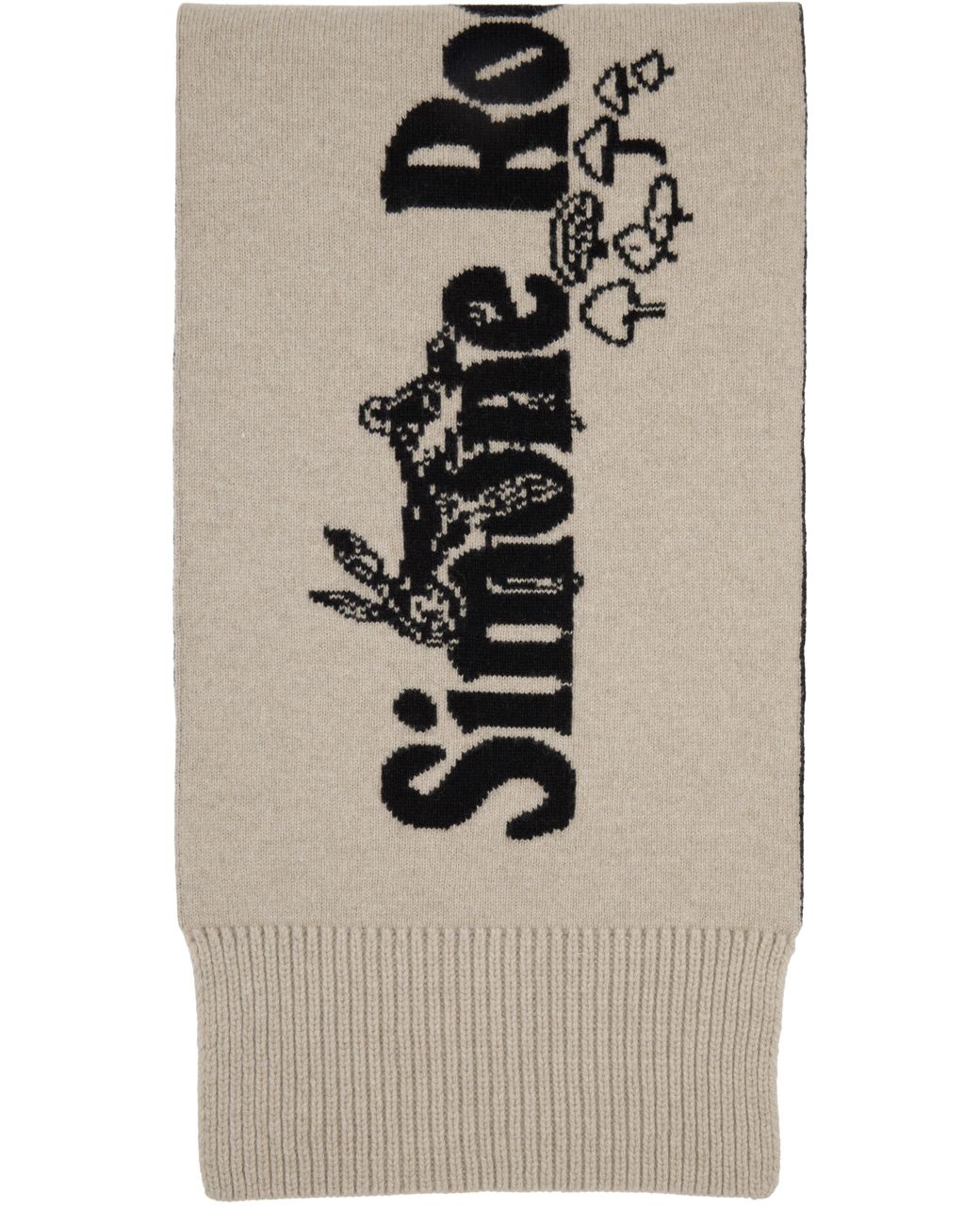 Simone Rocha Long Graphic Logo Knit Scarf | Lyst