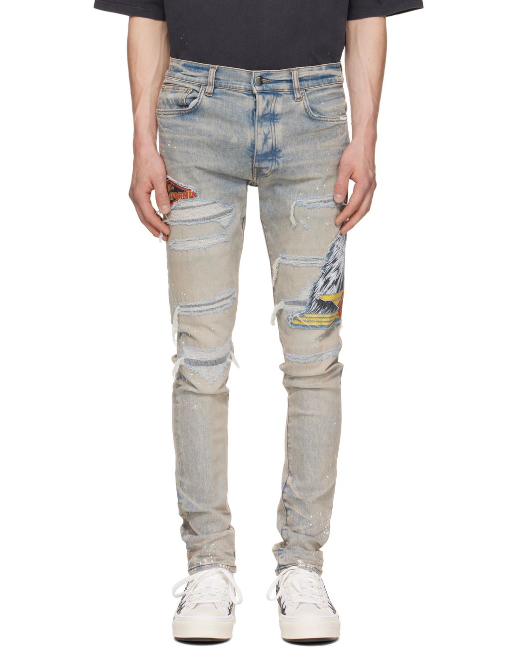 Amiri Ma Cement Thrasher Skinny Jeans in Blue for Men | Lyst