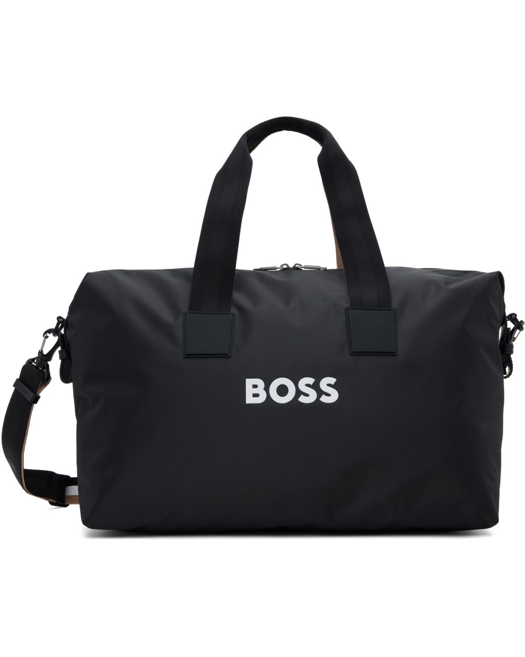 BOSS Contrast Logo Holdall Duffle Bag in Black for Men | Lyst