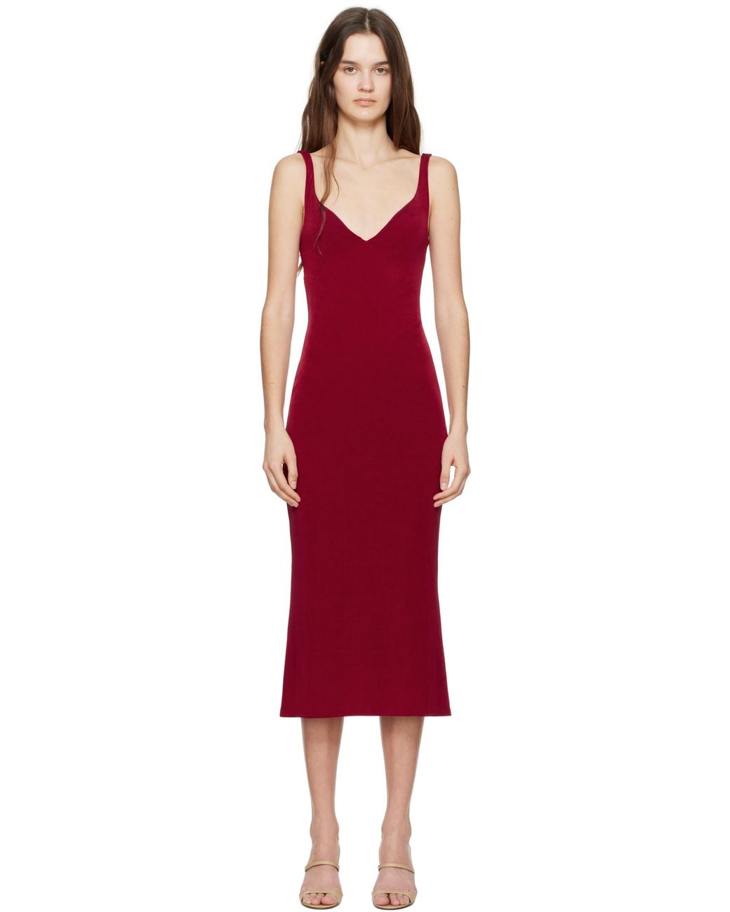 Mirror Palais Naomi Supermodel Midi Dress in Red | Lyst