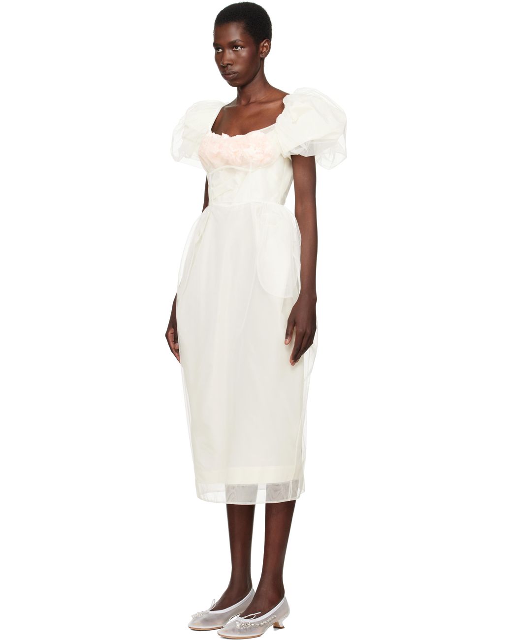 Simone Rocha Ssense Exclusive Bridal Capsule Bust Detail Carnation Maxi ...