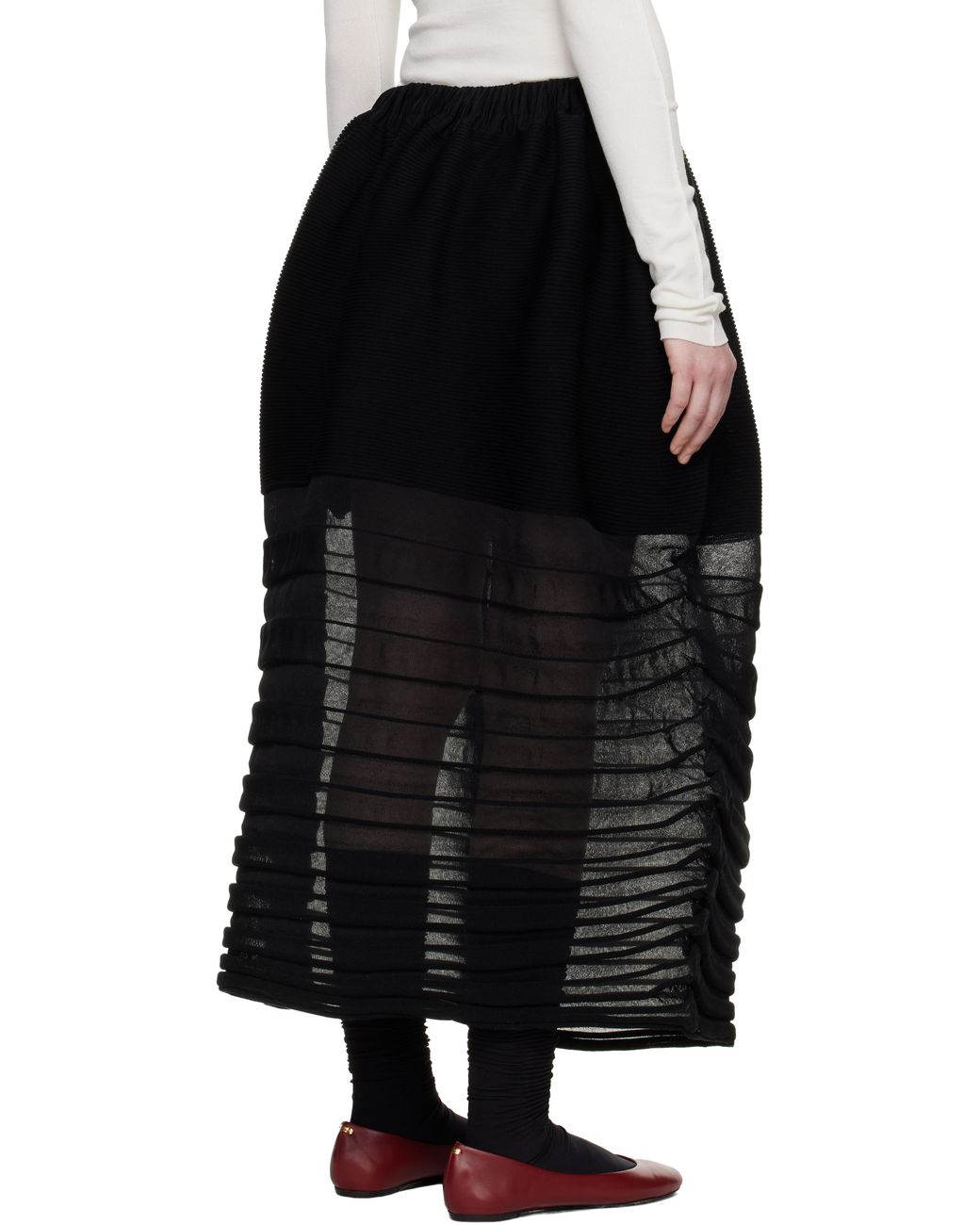Issey Miyake December Moving Knit Midi Skirt in Black | Lyst UK