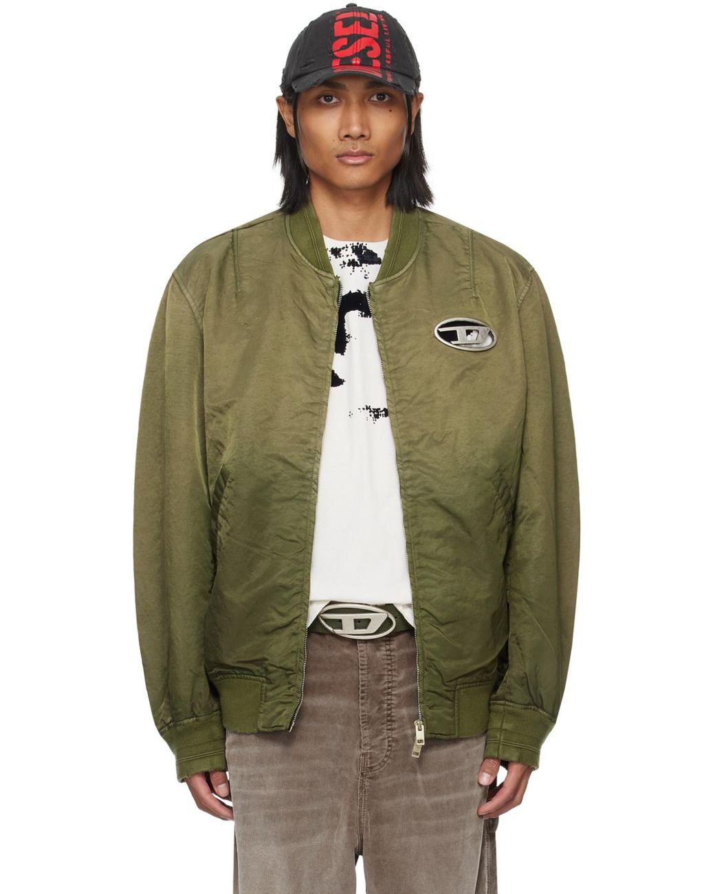 DIESEL Green J-kepes Bomber Jacket for Men | Lyst UK