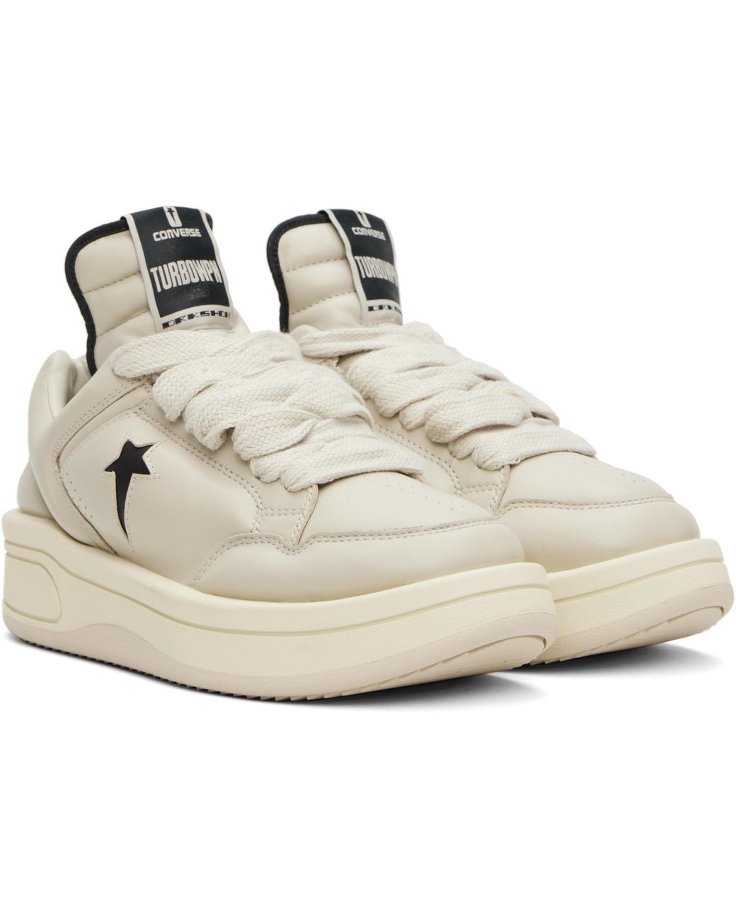 Rick Owens Off- Converse Edition Turbowpn Ox Sneakers in Black | Lyst