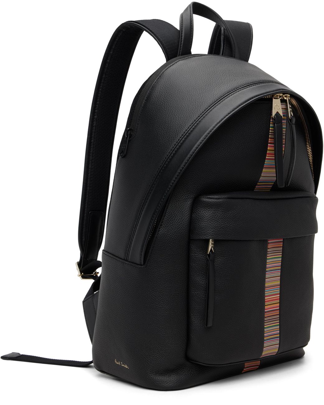 Paul Smith Leather 'Signature Stripe' Trim Backpack in Black for Men ...