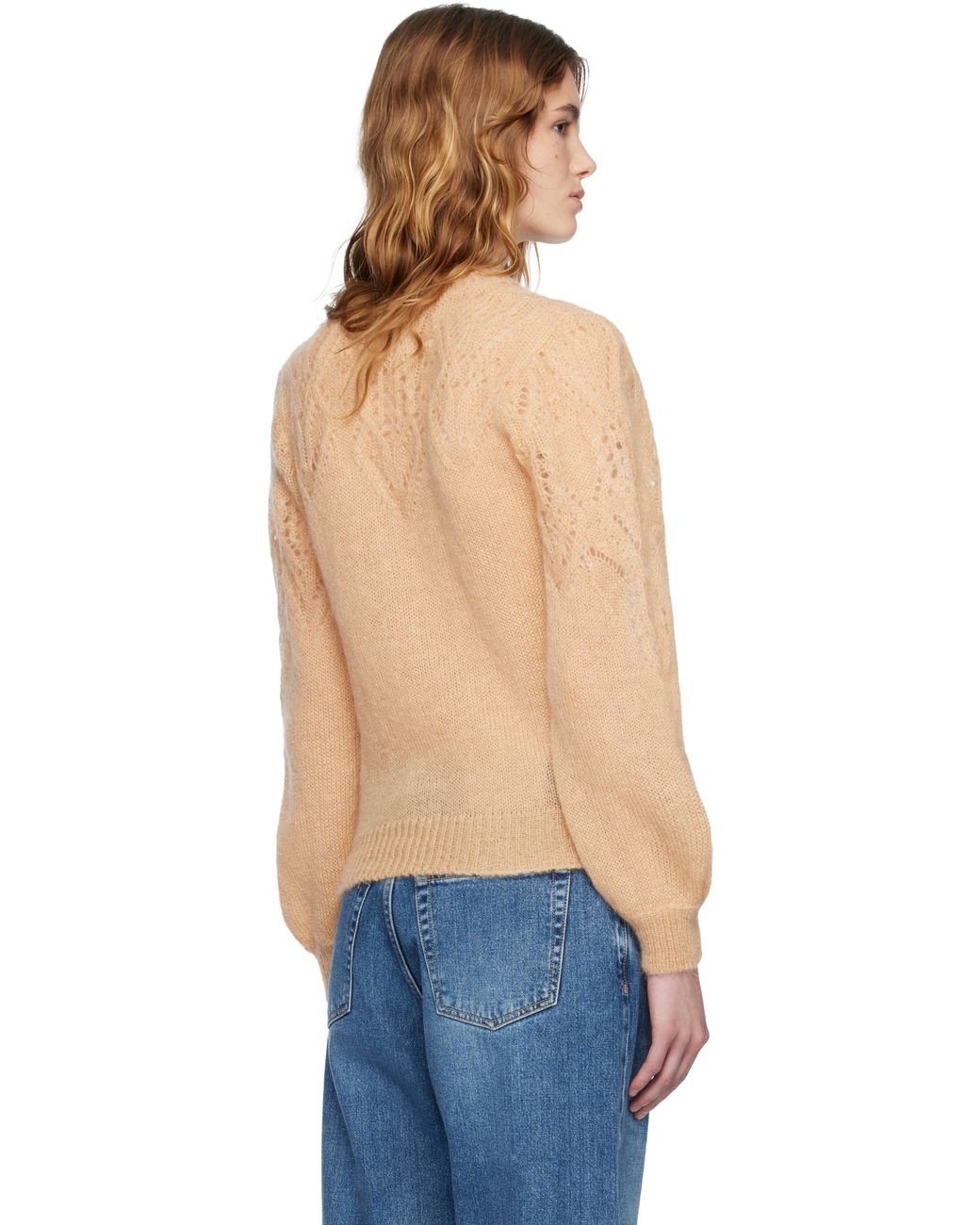 Isabel Marant Tan Jenia Openwork Mohair Knit Sweater in Blue | Lyst UK