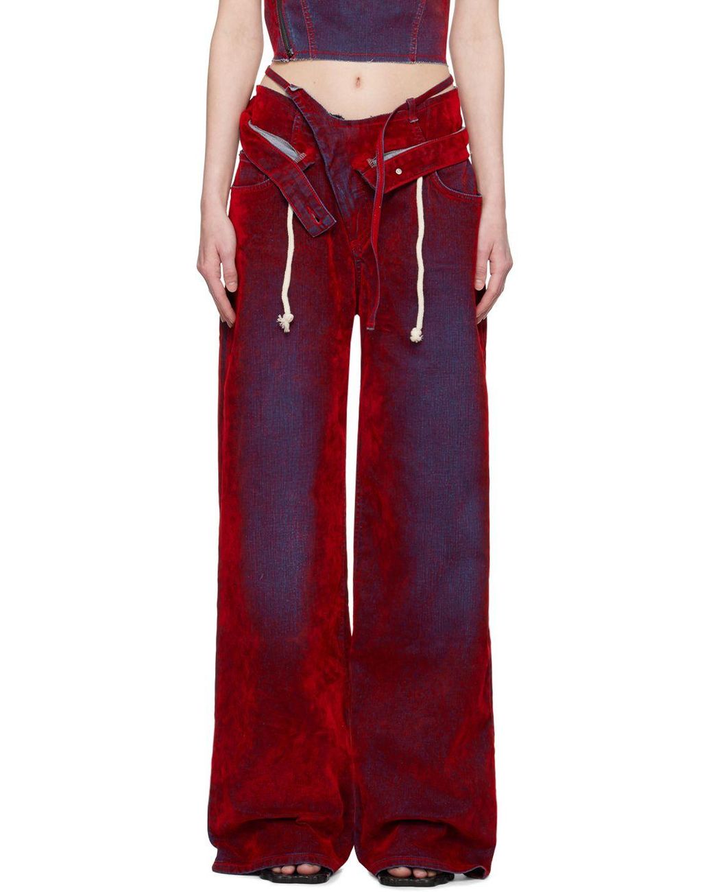OTTOLINGER Red Double Fold Jeans | Lyst