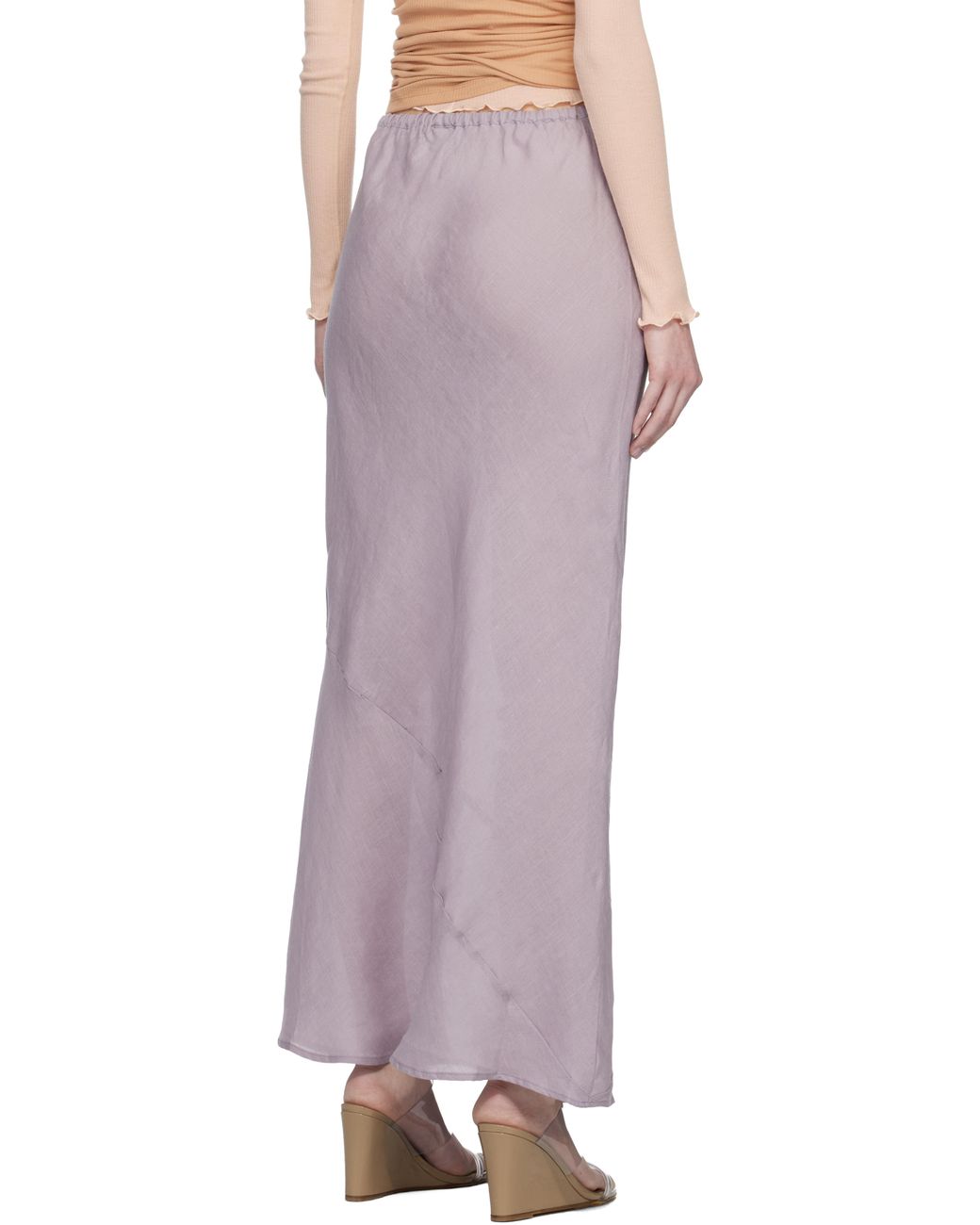 Baserange Fine Linen Larva Maxi Skirt in Purple | Lyst