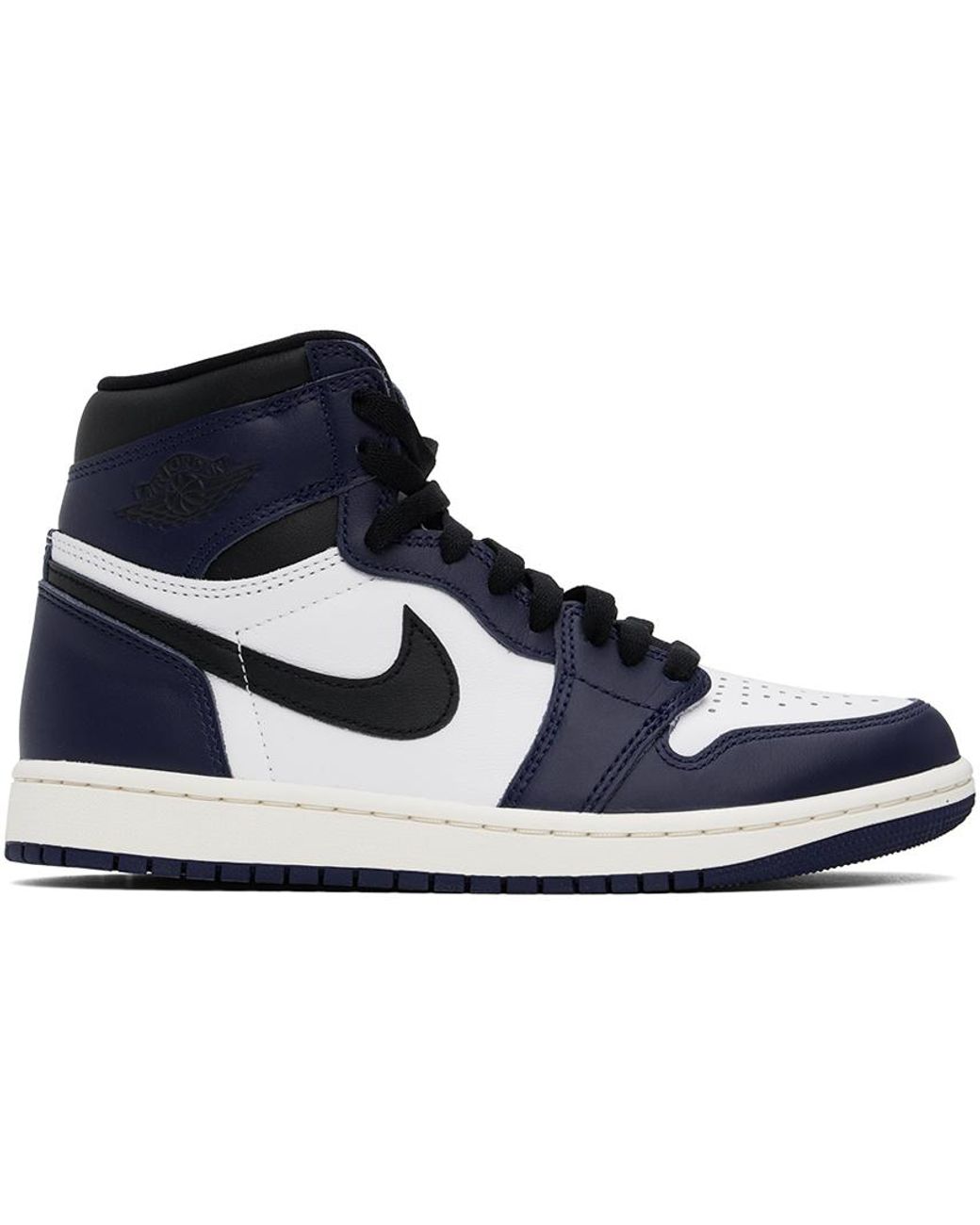 Nike Retro High-Top Leather Sneakers in Blue for Men | Lyst