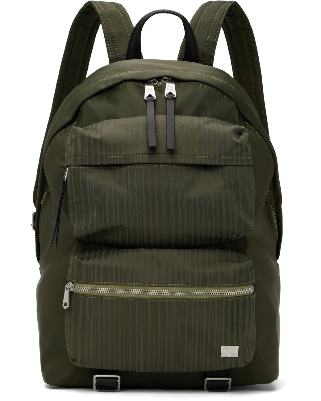 Paul Smith Khaki Laser Stripe Recycled Nylon Backpack in Black for Men ...